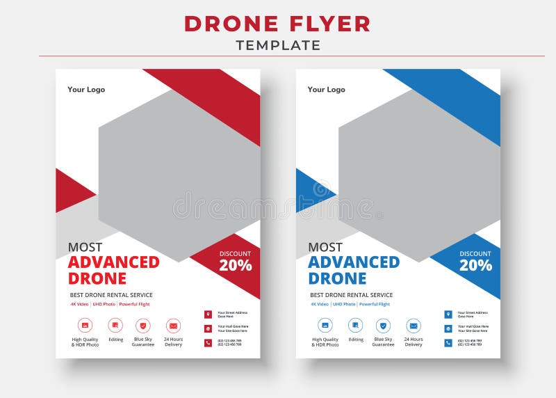 Drone Flyer Template, Most Advanced Drone Services Flyer Stock Vector ...