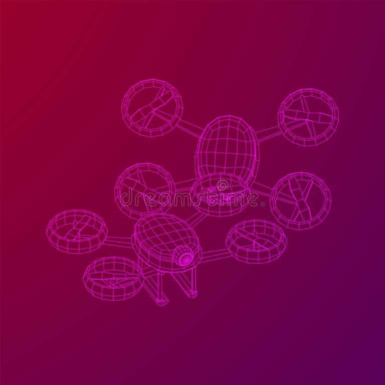 Drone Flying with Action Video Camera Deliver Something Stock Vector ...