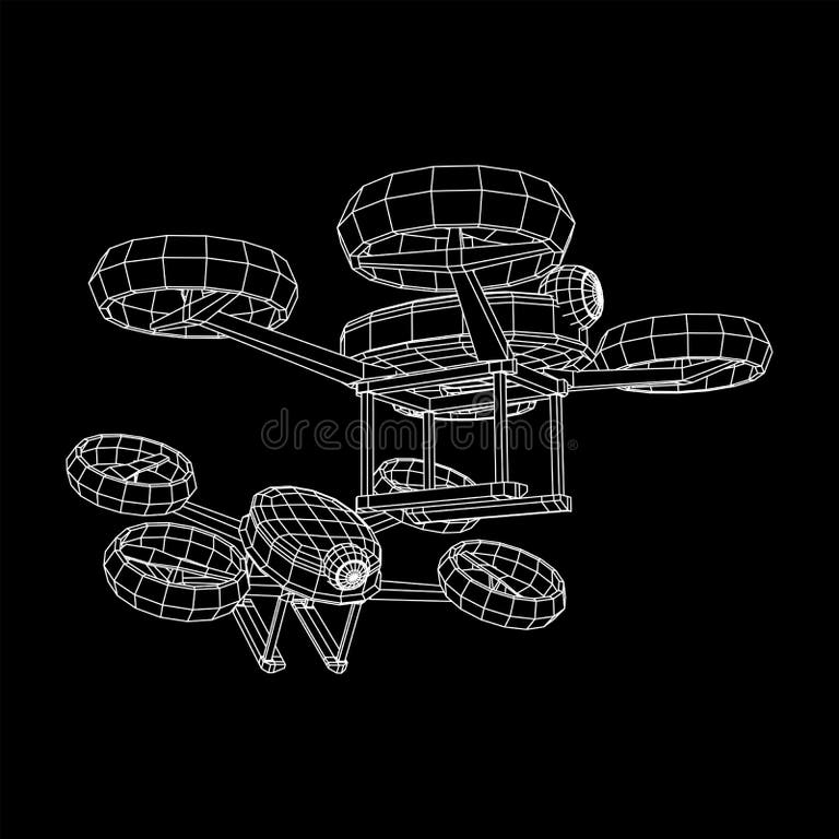 Drone Flying with Action Video Camera Deliver Something Stock Vector ...