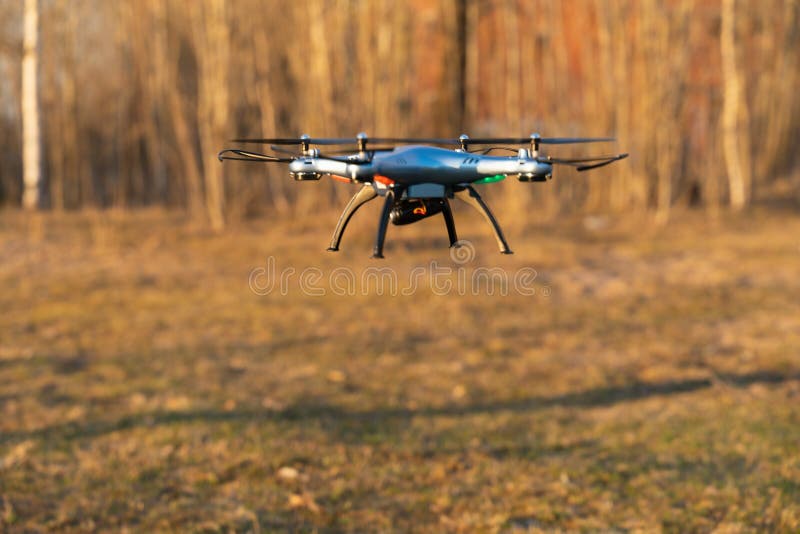 Drone Flying in the Air Against the Trees .technology and Radio ...
