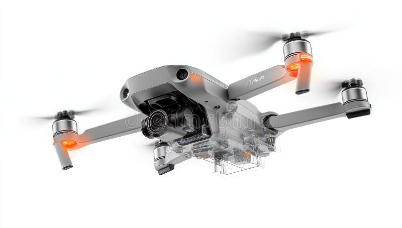 A Drone is Flying in the Air with Its Camera Facing Down Stock ...