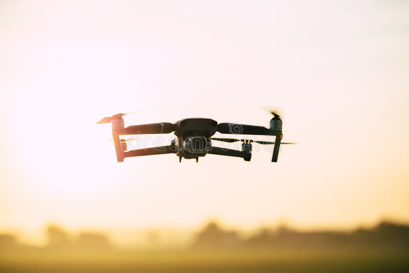 Drone Flying during Beautiful Sunset Stock Image - Image of sunset ...