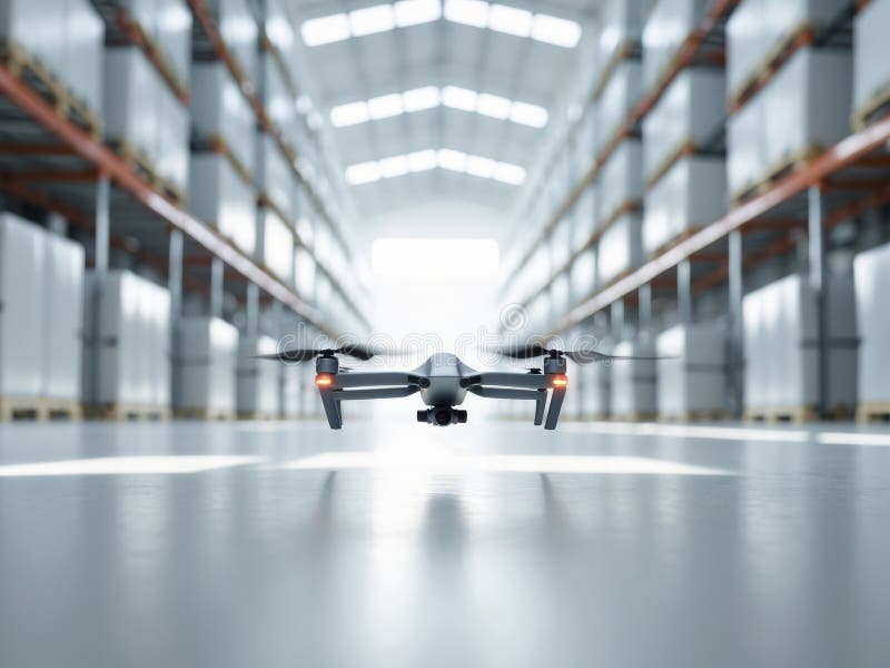 Drone Flying Inside Large Warehouse Inspection Stock Photos - Free ...