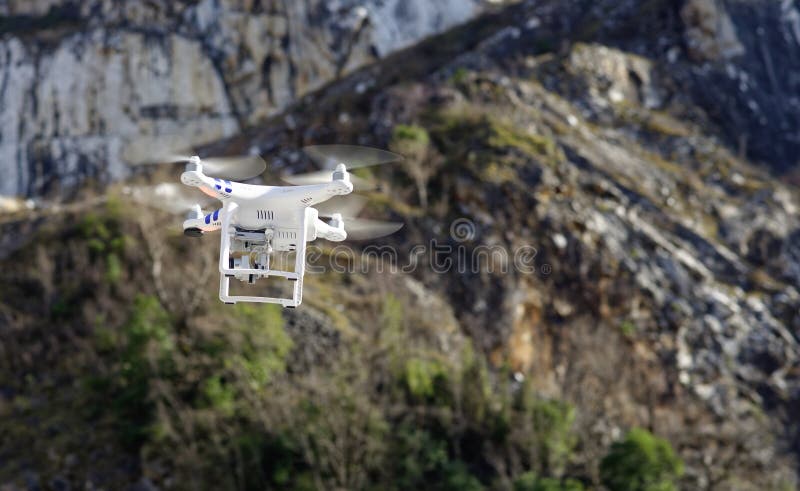 Drone Flying in a Marble Quarry Stock Photo - Image of playing ...