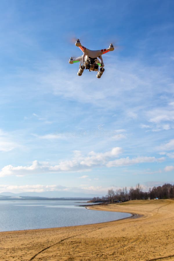 Drone flying stock photo. Image of camera, flying, quadrocopter - 49776492