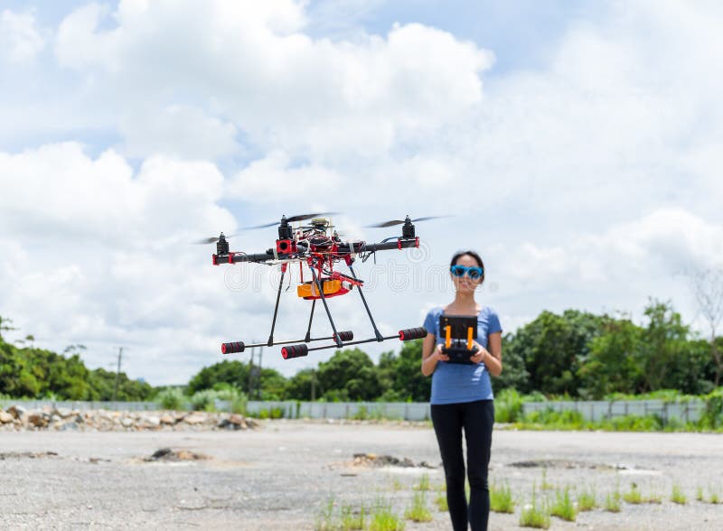 Drone flying at outdoor stock photo. Image of aircraft - 74291442