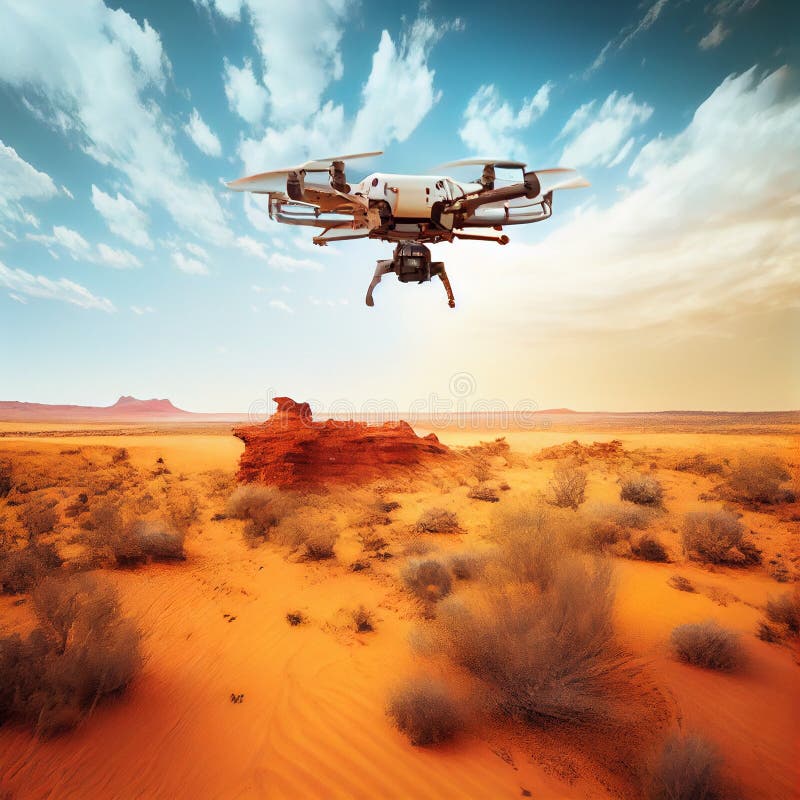 Drone Flying Over the Arid Landscape of Outback Australia Stock ...