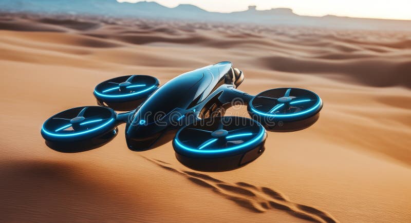 Drone Flying Over a Desert Landscape that Features Animal Tracks and ...