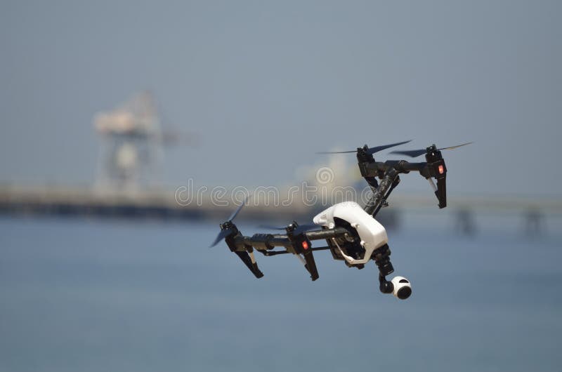 Drone flying over the sea stock image. Image of axis - 66947341