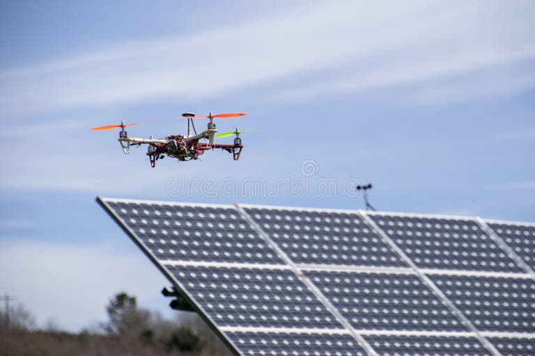 Drone Flying Over Solar Panel Stock Image - Image of drone, inspection ...