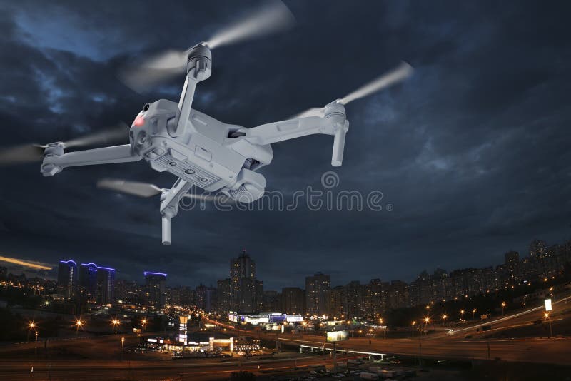 Drone Flying Over Urban Landscape. Stock Photo - Image of forest ...