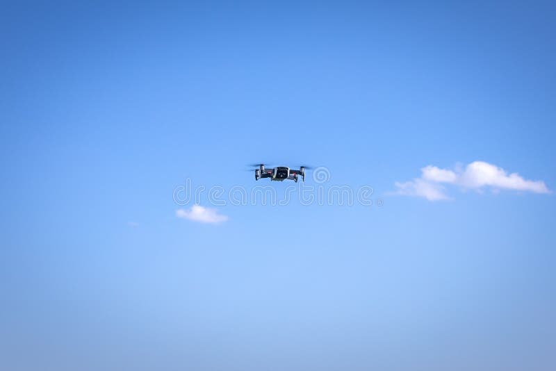 Drone Flying Overhead, Modern RC Drone Stock Photo - Image of piloting ...