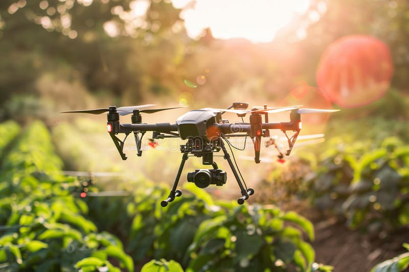 Drone Flying in the Sky Over Nature during Observation Stock Image ...