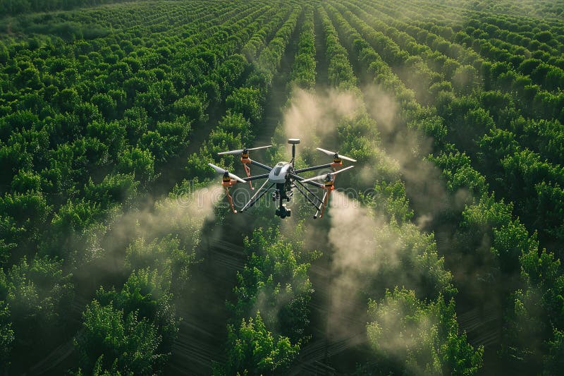 Drone Flying in the Sky Over Nature during Observation Stock Image ...