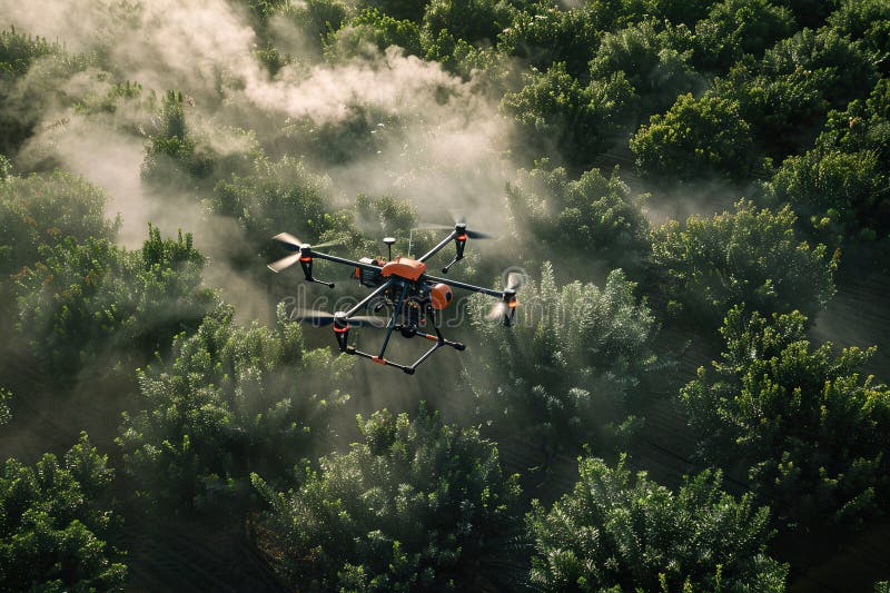 Drone Flying in the Sky Over Nature during Observation Stock Image ...