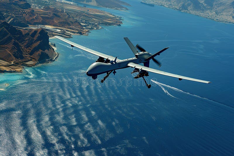 Drone Flying in the Sky Over Nature during Observation Stock Photo ...