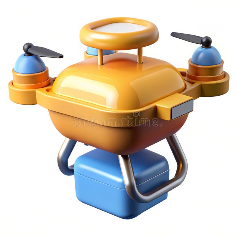 Drone Food Delivery 3D Icon Stock Illustration - Illustration of fast ...