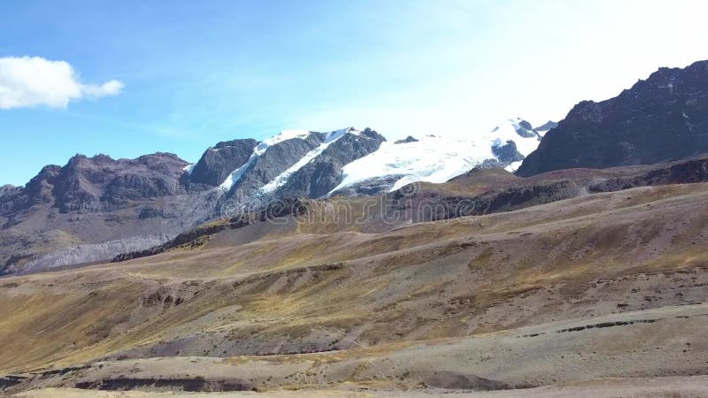 Drone Footage of Deserted Hills in Rainbow Mountain, Peru Stock Video ...