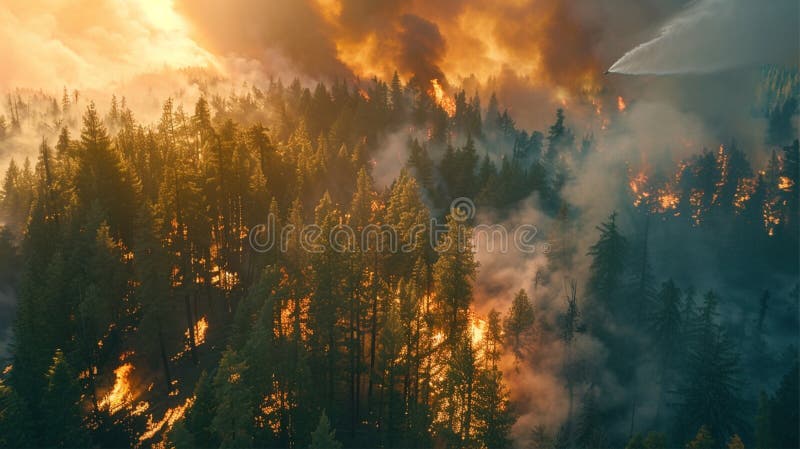Drone Footage of a Forest Fire, Dramatic Aerial View of a Wildfire ...