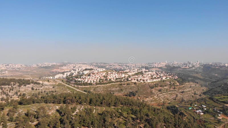 Jerusalem Landscape Aerial View Stock Footage - Video of mount ...