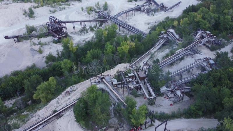 Aerial View of the Production Line for the Processing of Crushed Stone ...