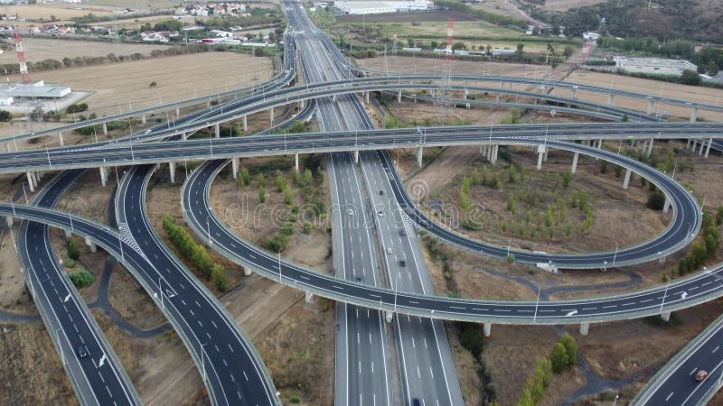 Drone Footage Over Highway Intersections Stock Video - Video of ...