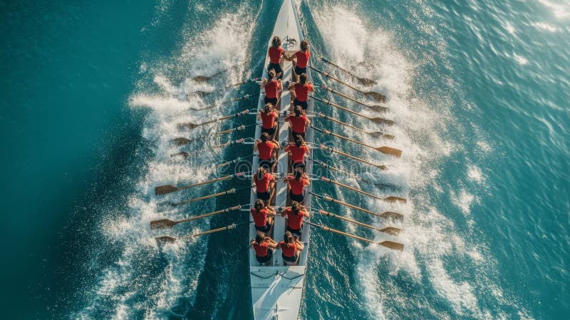 Drone Footage Shows a Panoramic View of a Synchronized Canoe Rowing ...