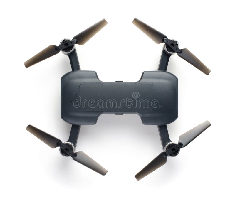 Drone with Four Propellers and Camera Isolated Stock Photo - Image of ...