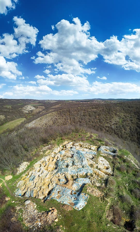 Drone a Frame of High Above a Fortress Versinikia Stock Image - Image ...