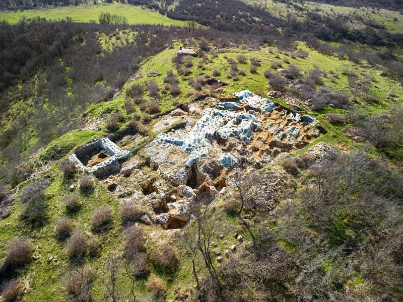 Drone a Frame of High Above a Fortress Versinikia Stock Photo - Image ...