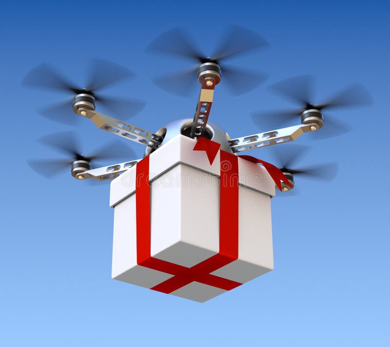 Delivery drone stock illustration. Illustration of pack - 36097648