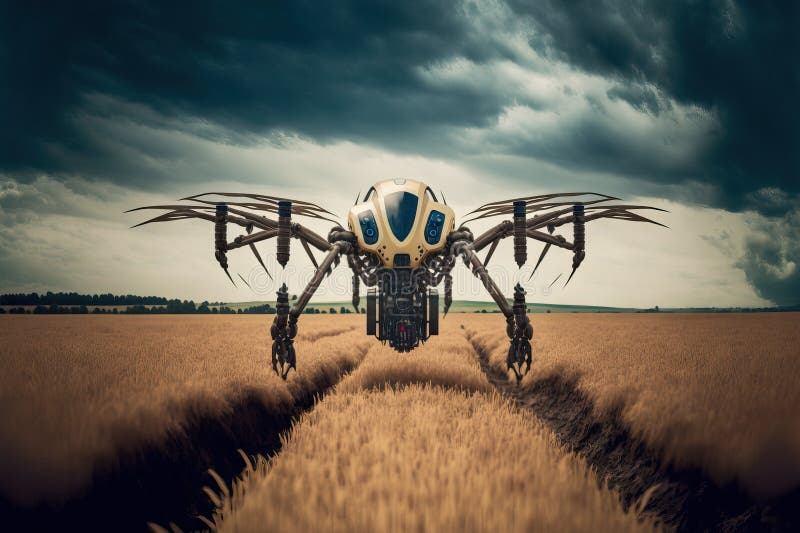 Drone on the Ground and Ready To Fly Stock Illustration - Illustration ...
