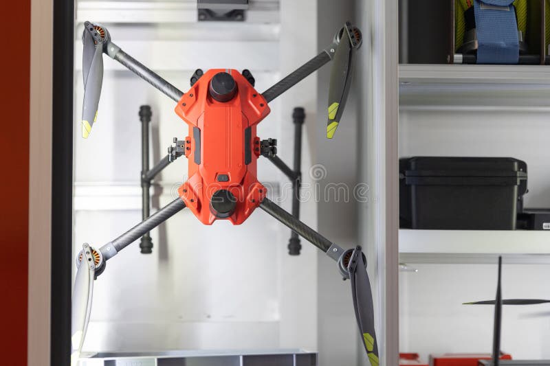 Drone Hanging Above a Workstation. Stock Photo - Image of professional ...