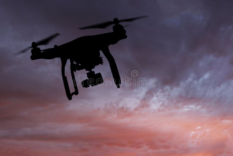 Drone with High Resolution Camera Flying. Stock Photo - Image of ...