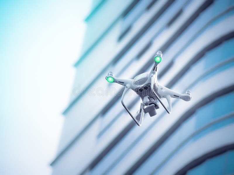 Drone with High Resolution Digital Camera Flying Stock Photo - Image of ...