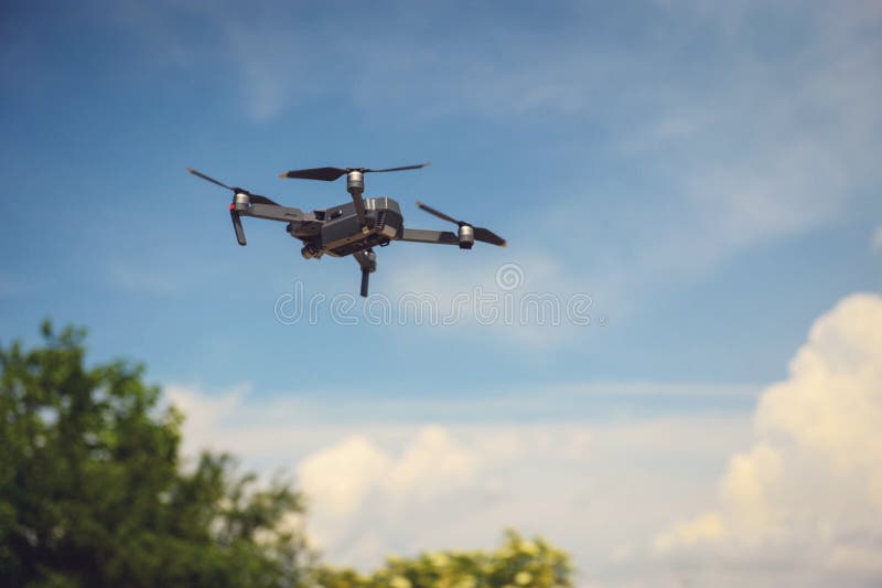 Drone with High Resolution Digital Camera on the Sky Stock Photo ...