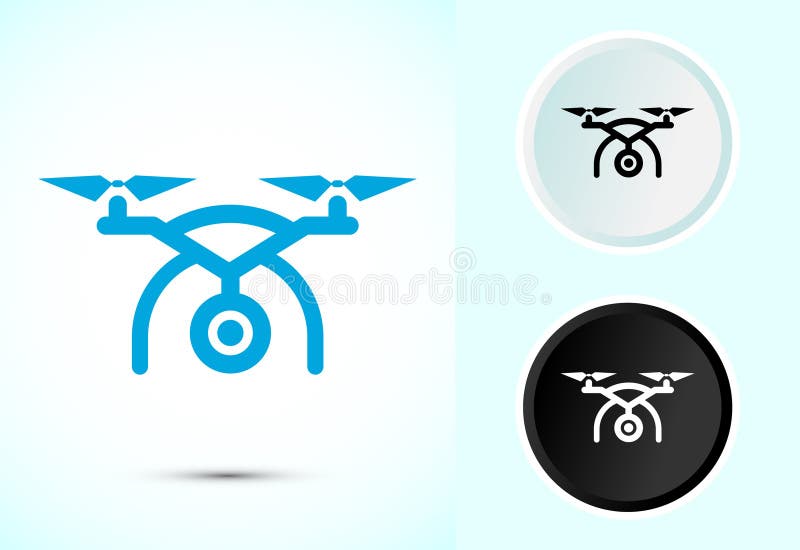 Drone Icon Design Illustration. Drone Quadro Copter Logo Sign Symbol ...