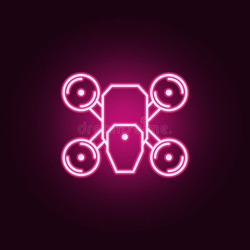Drone Flight Path Icon. Elements of Drones in Neon Style Icons Stock ...