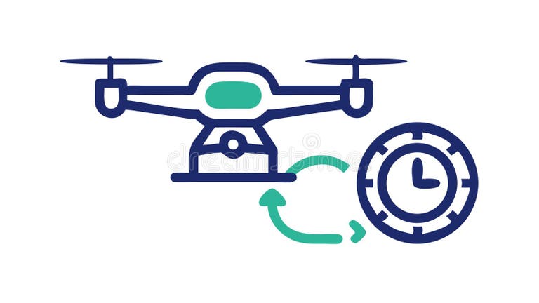 A Drone Icon with a Repeat Flight Path Timer. Automated Drone Mission ...