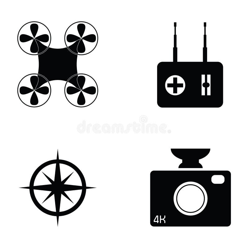 Drone icon set stock vector. Illustration of remote - 102206003