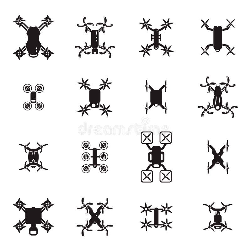 Drone Icon Set Top View. Vector Stock Vector - Illustration of business ...