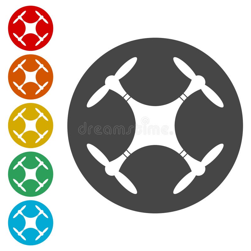 Drone Icon, Silhouette Quadrocopter a Top View Icon Stock Illustration ...