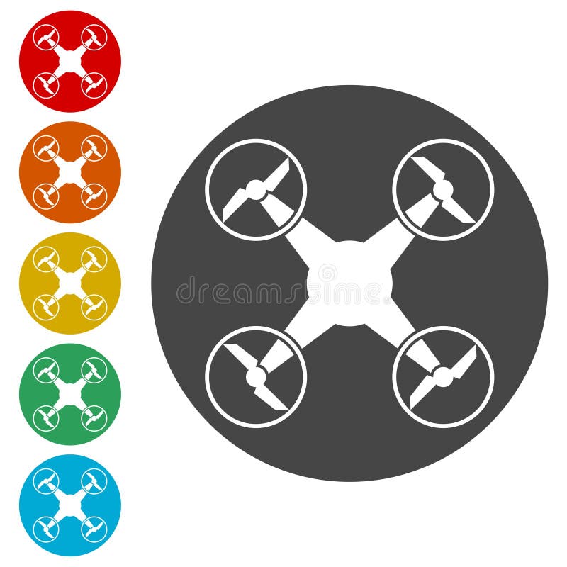 Drone Icon, Silhouette Quadrocopter a Top View Icon Stock Vector ...