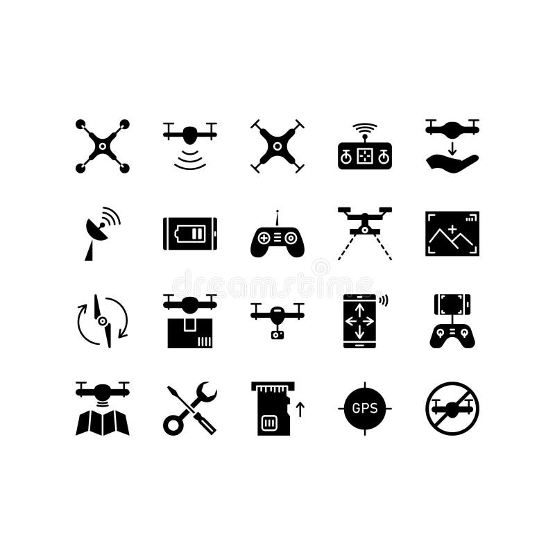 Drone Icon or UAV Icon. Including with Fast Delivery, Remote Controller ...