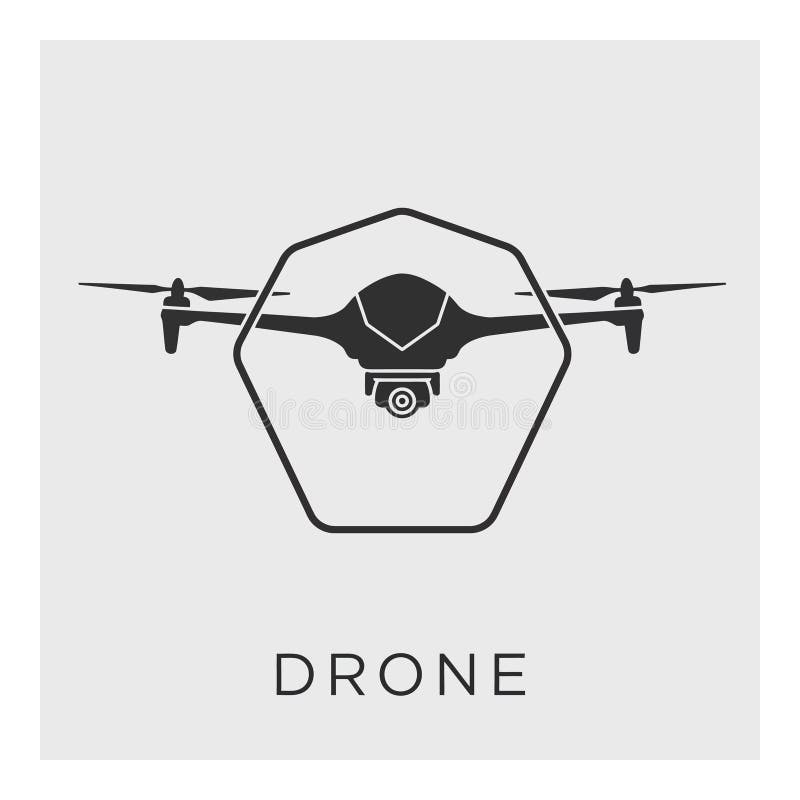 Drone Icon Vector Design with Camera and Hexagonal Frame Illustration ...