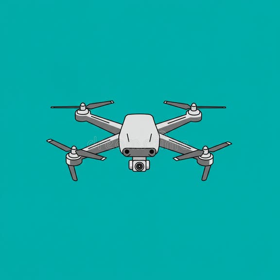 A Drone Illustration Features a Quadcopter with Four Rotors and a ...