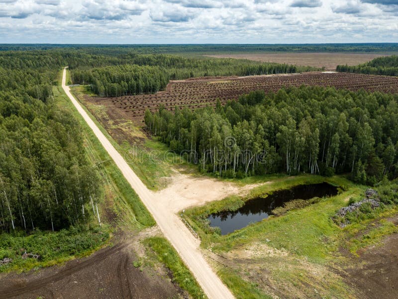 Drone Image. Aerial View of Rural Area with Fields and Road Network ...