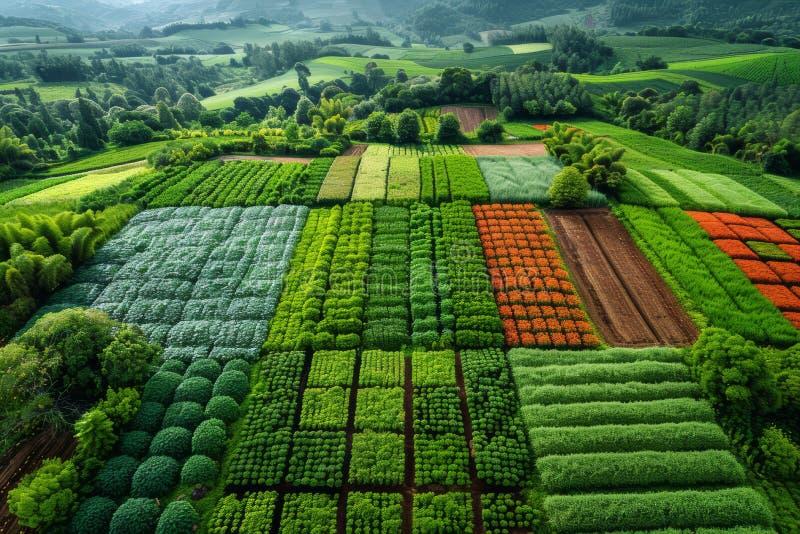 Drone Image Capturing the Geometric Beauty of Different Crops within an ...
