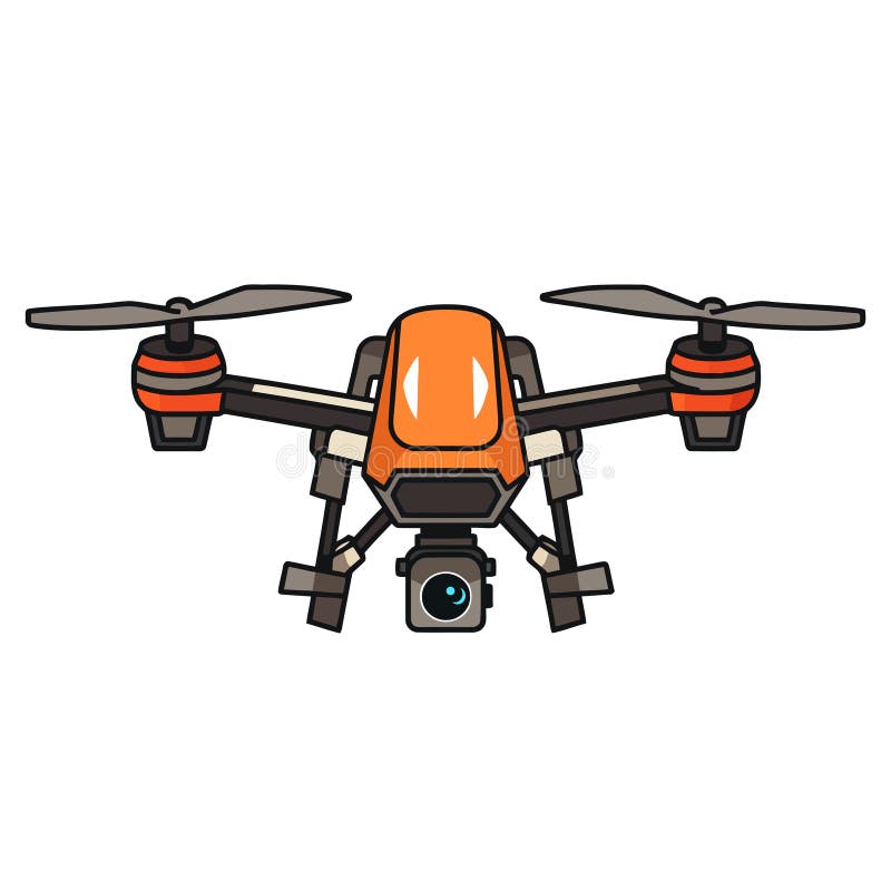 Drone Image. Cute Image of an Isolated Quadcopter with Camera Stock ...