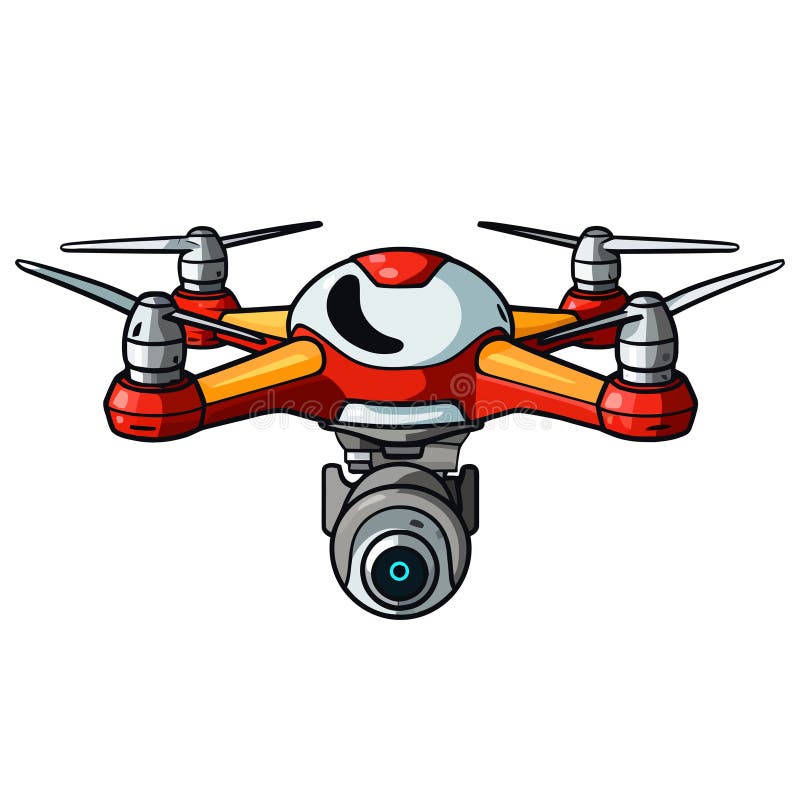 Drone Image. Cute Image of an Isolated Quadcopter with Camera Stock ...